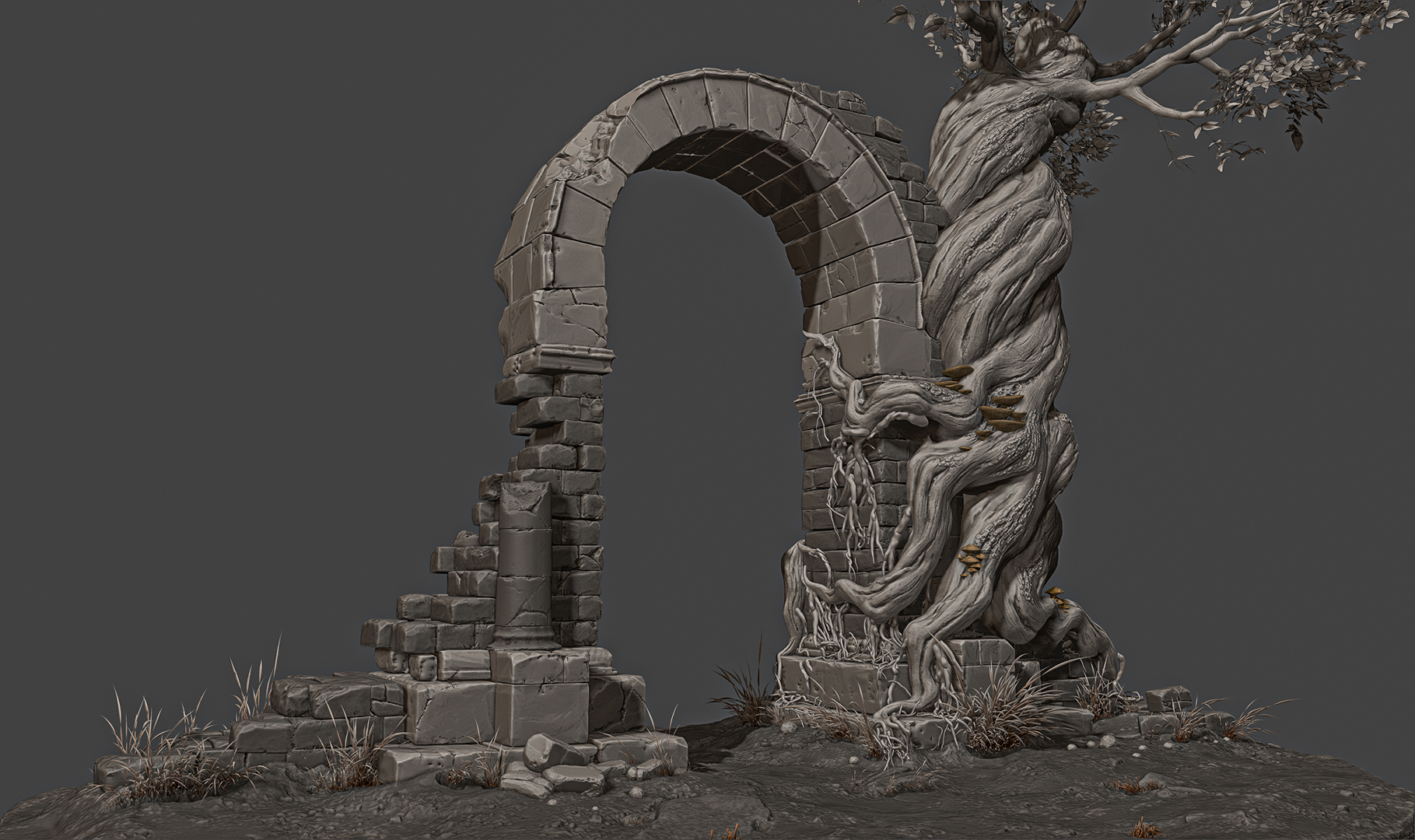 Ruins and Tree - ZBrushCentral
