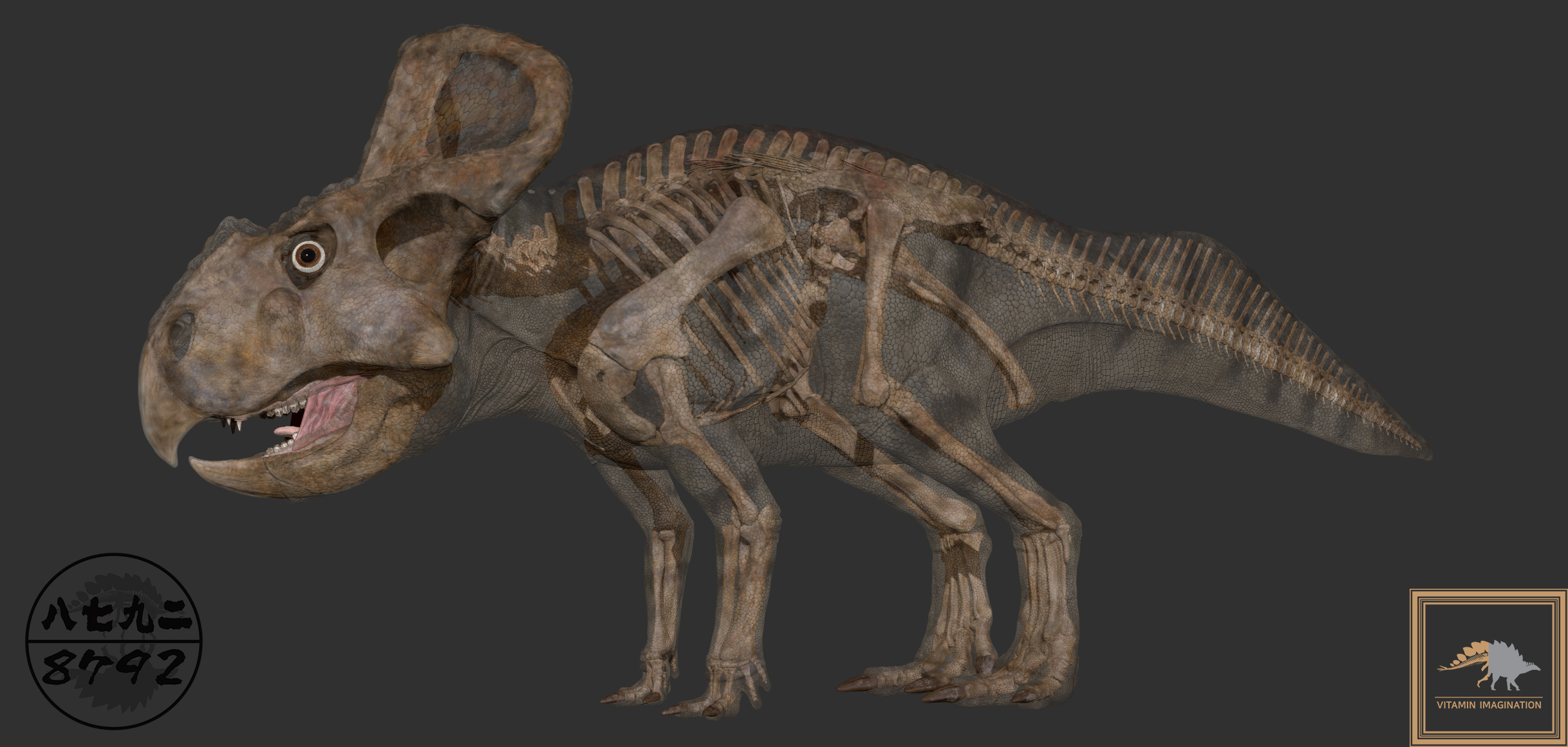 This is a model of a dinosaur made in ZBRUSH and displayed in a museum ...