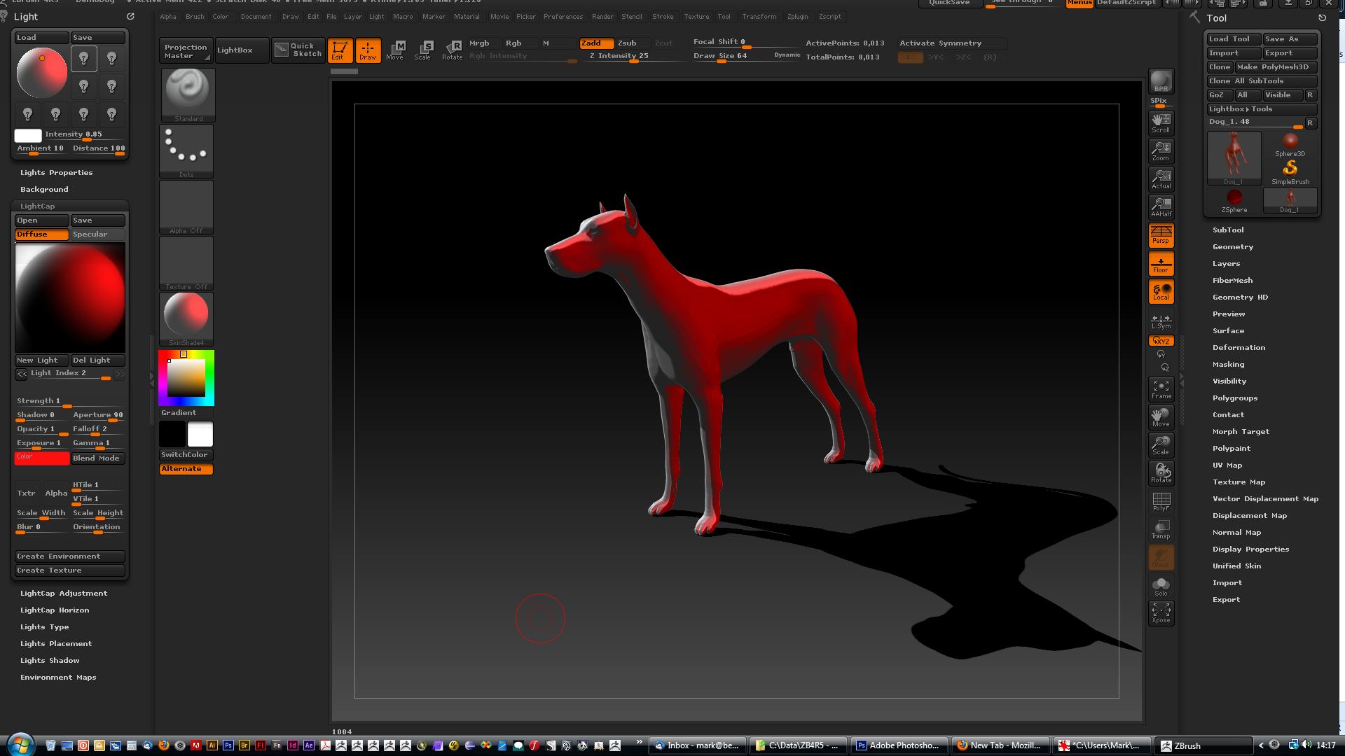 Lightcap shadow and strength [Answered] - ZBrushCentral