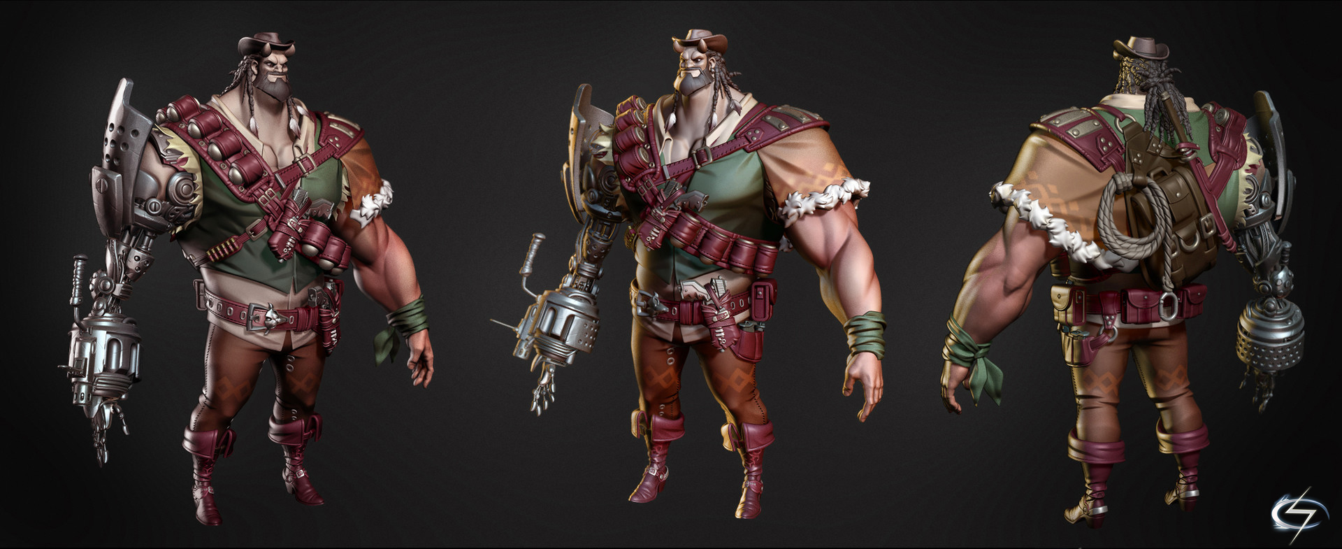 Minotaur Tank|Real Time Wild West character|Concept Art By Luis Montes ...