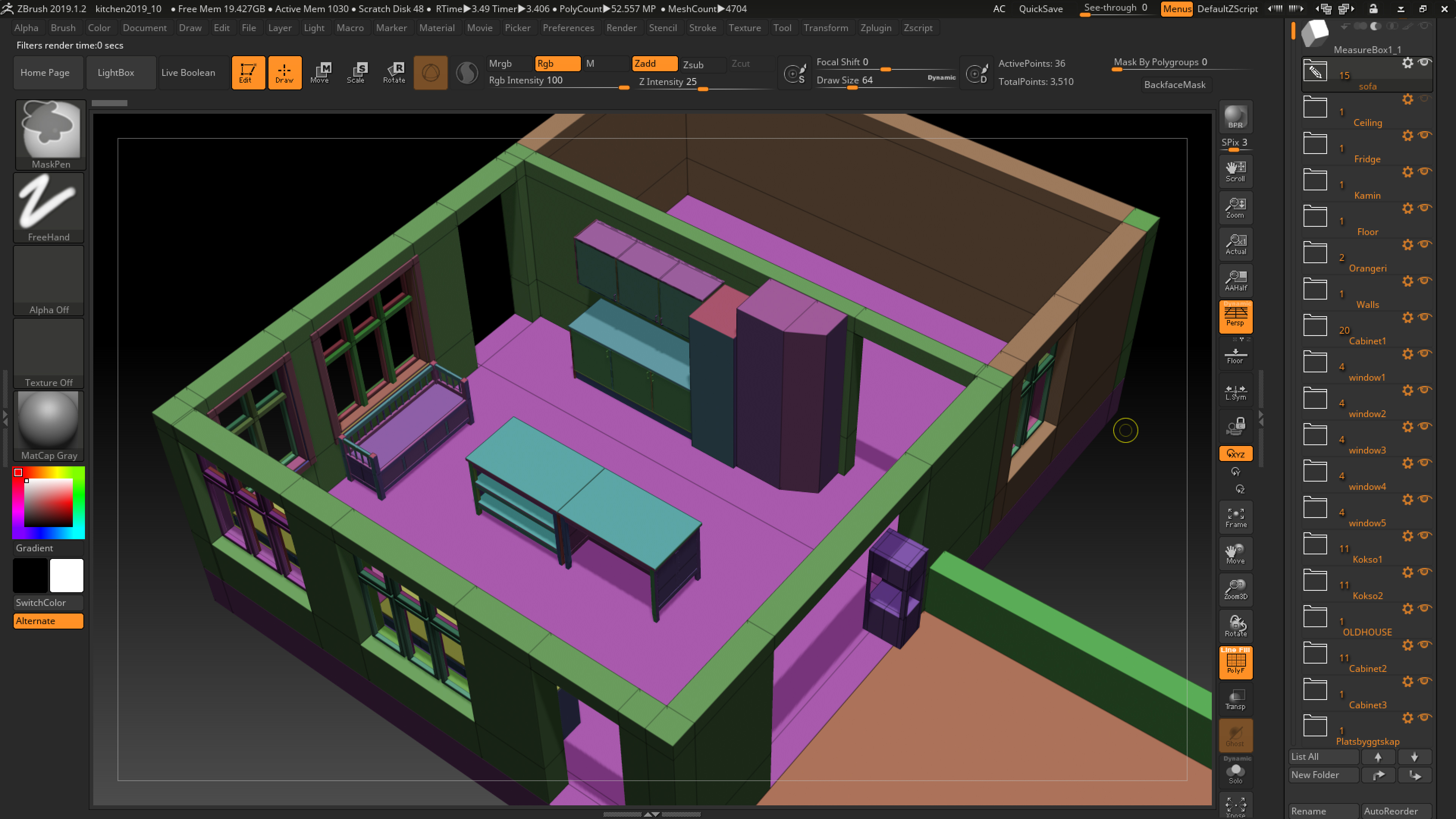 Kitchen interior, WIP - ZBrushCentral