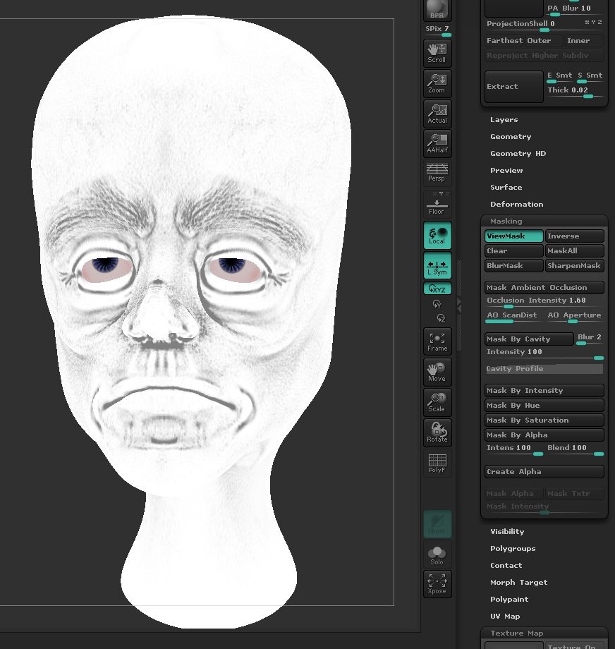 Masking by AO -> map is just one color -.- [Answered] - ZBrushCentral