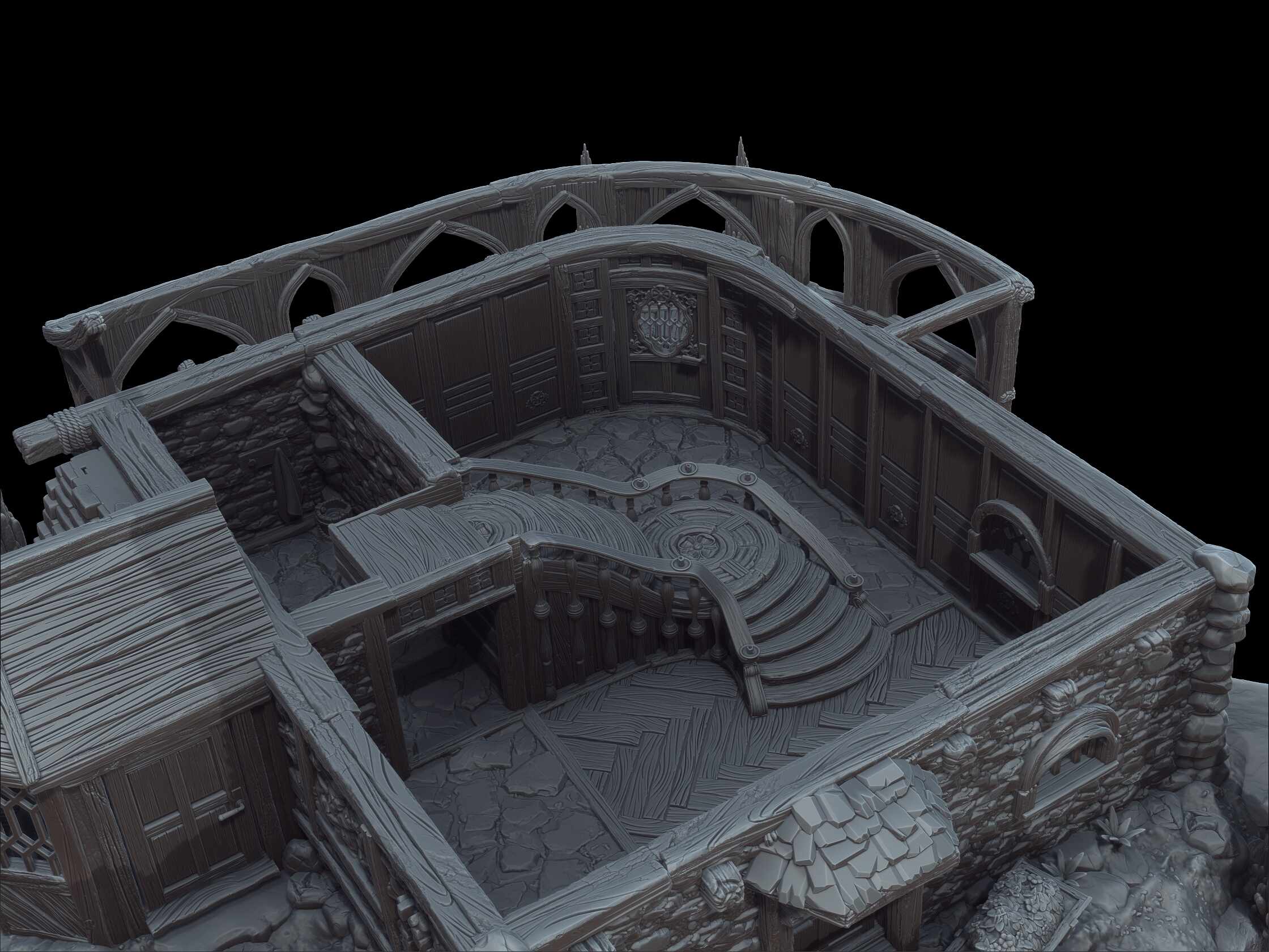3D printable house for miniature table top games - ZBrushCentral