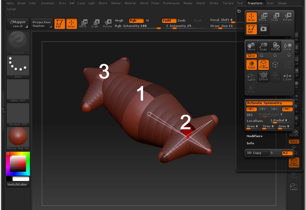ZSpheres. Xres Yres Zres ? - ZBrushCentral