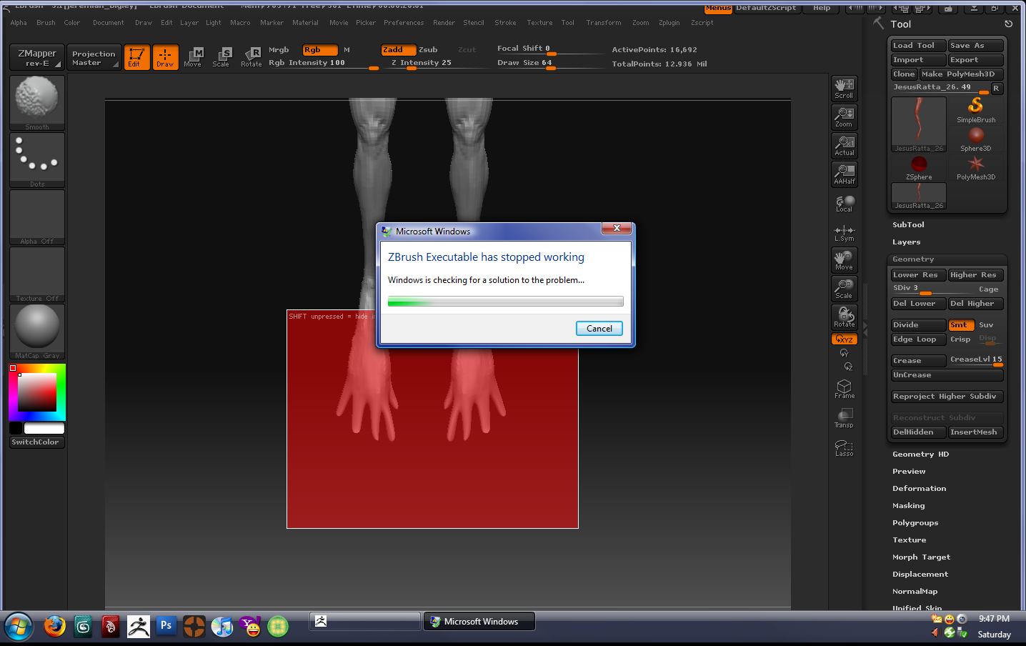 Unable To Mask Or Hide Geometry ZBrushCentral