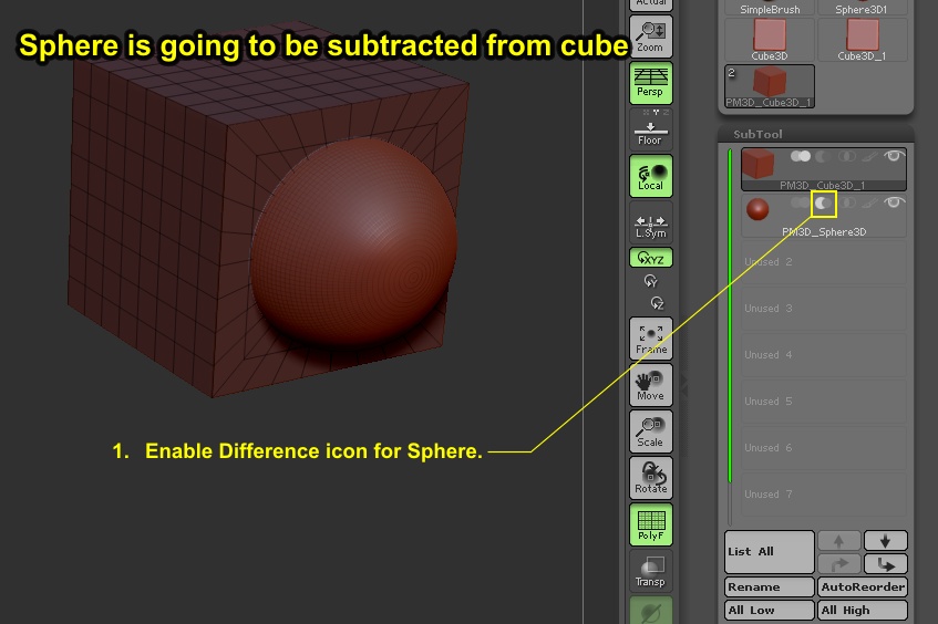 Dynamesh Subtaction Problems - ZBrushCentral