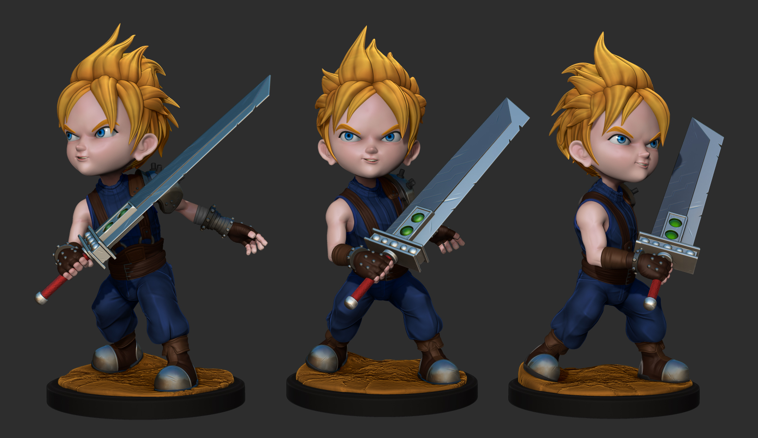 Cloud Strife 3D Print - ZBrushCentral