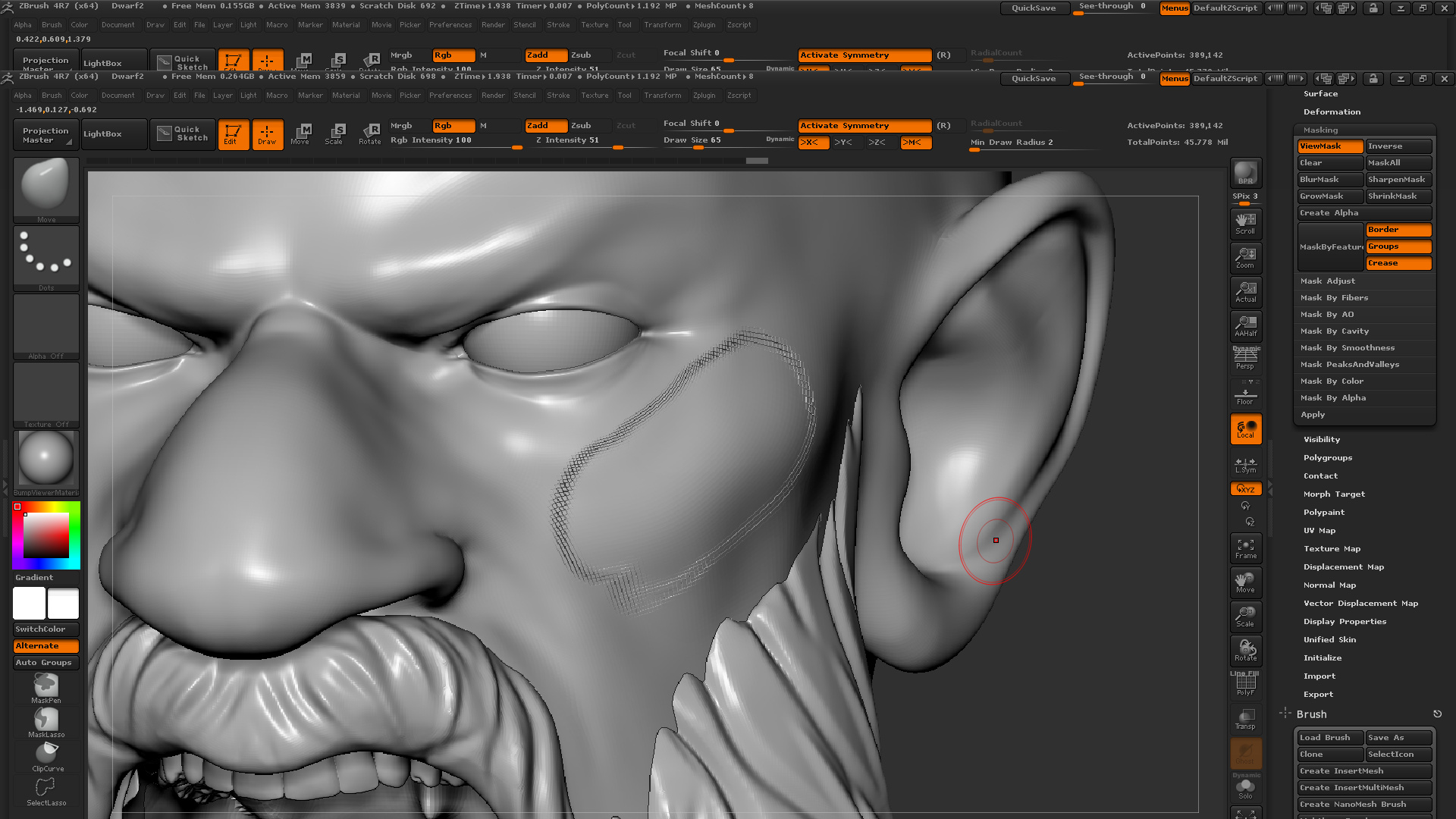 Polyframe and masking acting weird - ZBrushCentral