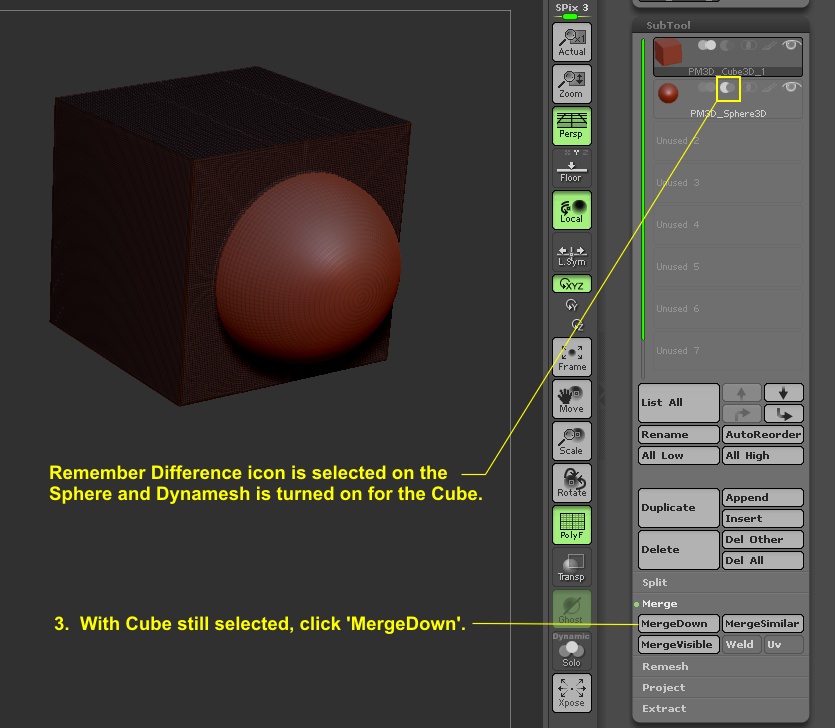 Dynamesh Subtaction Problems - ZBrushCentral