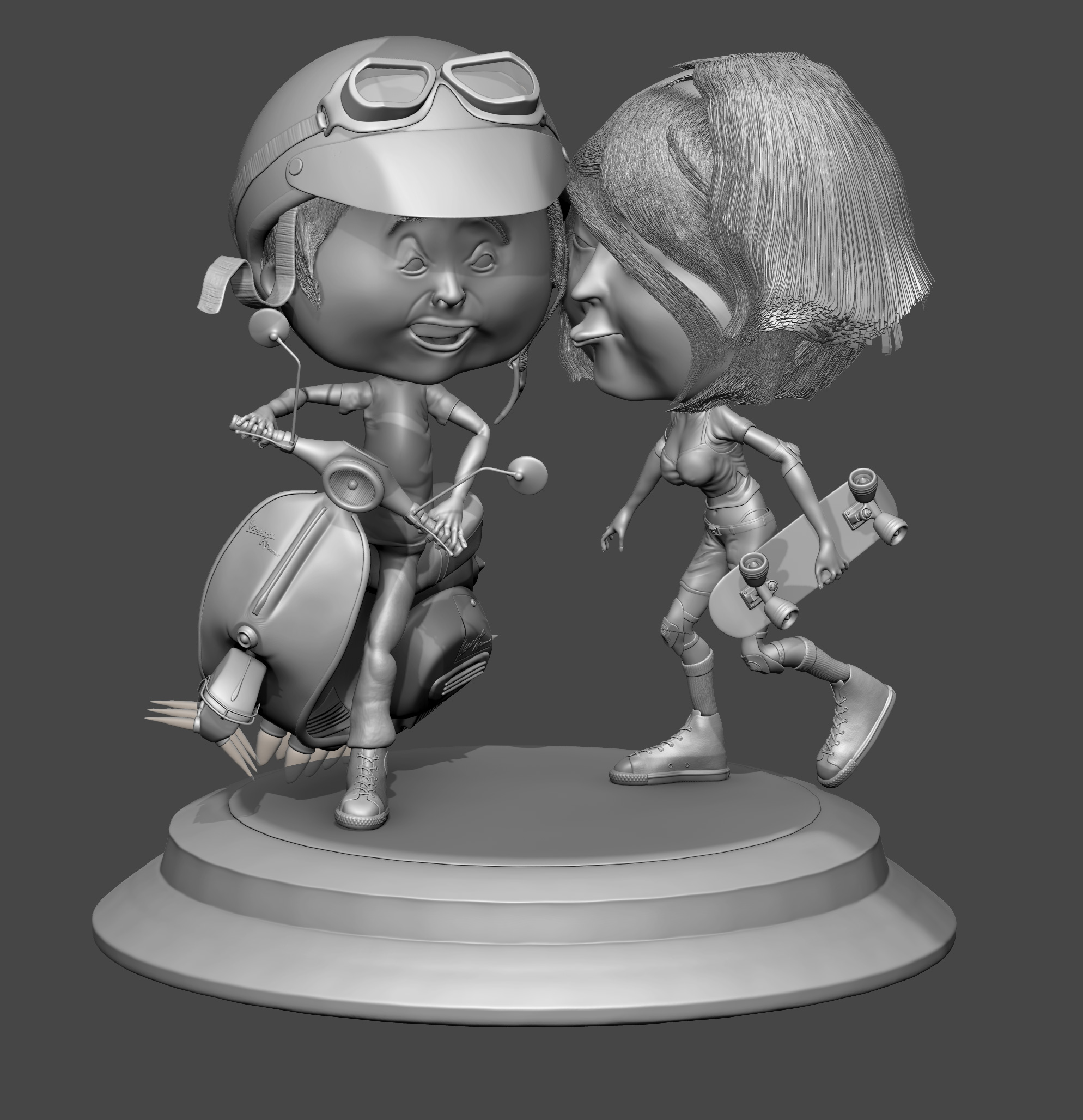 First Post - SkaterGirl & VespaBoy - ZBrushCentral