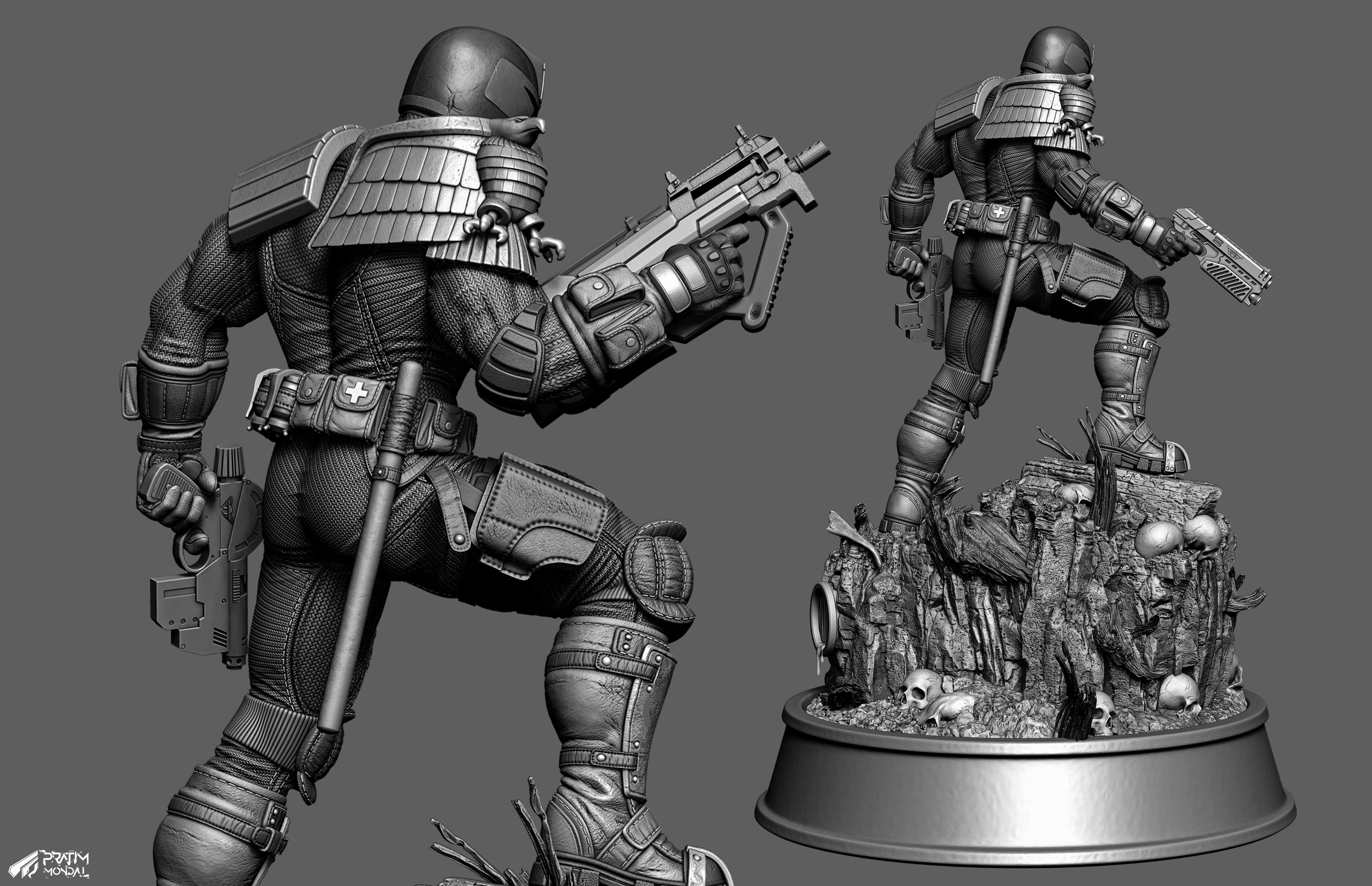 Judge Dredd Fan Art Zbrushcentral