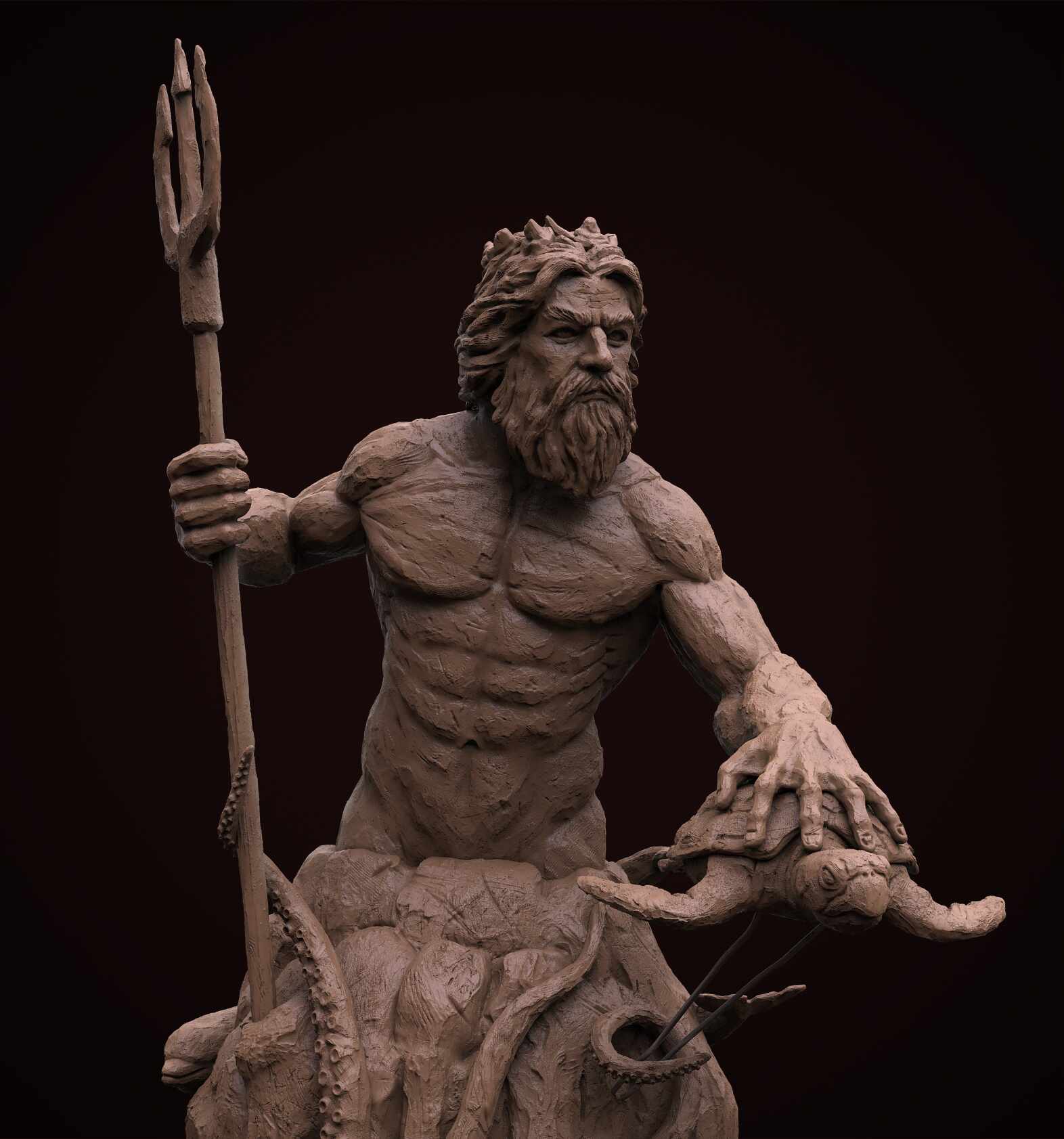 King Neptune Clay Sculpture - ZBrushCentral