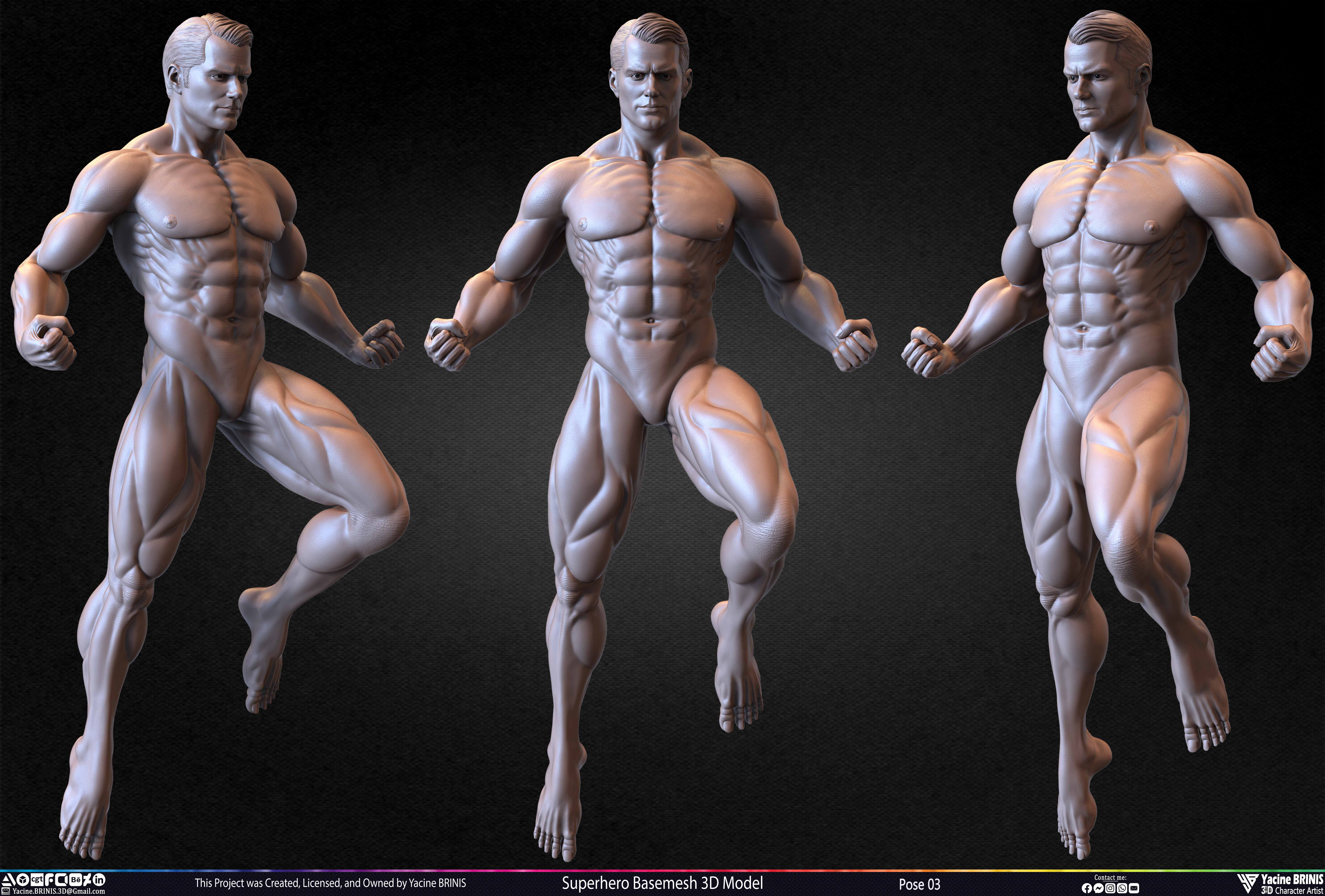SuperHero Basemesh 3D Model Pose 03 - ZBrushCentral