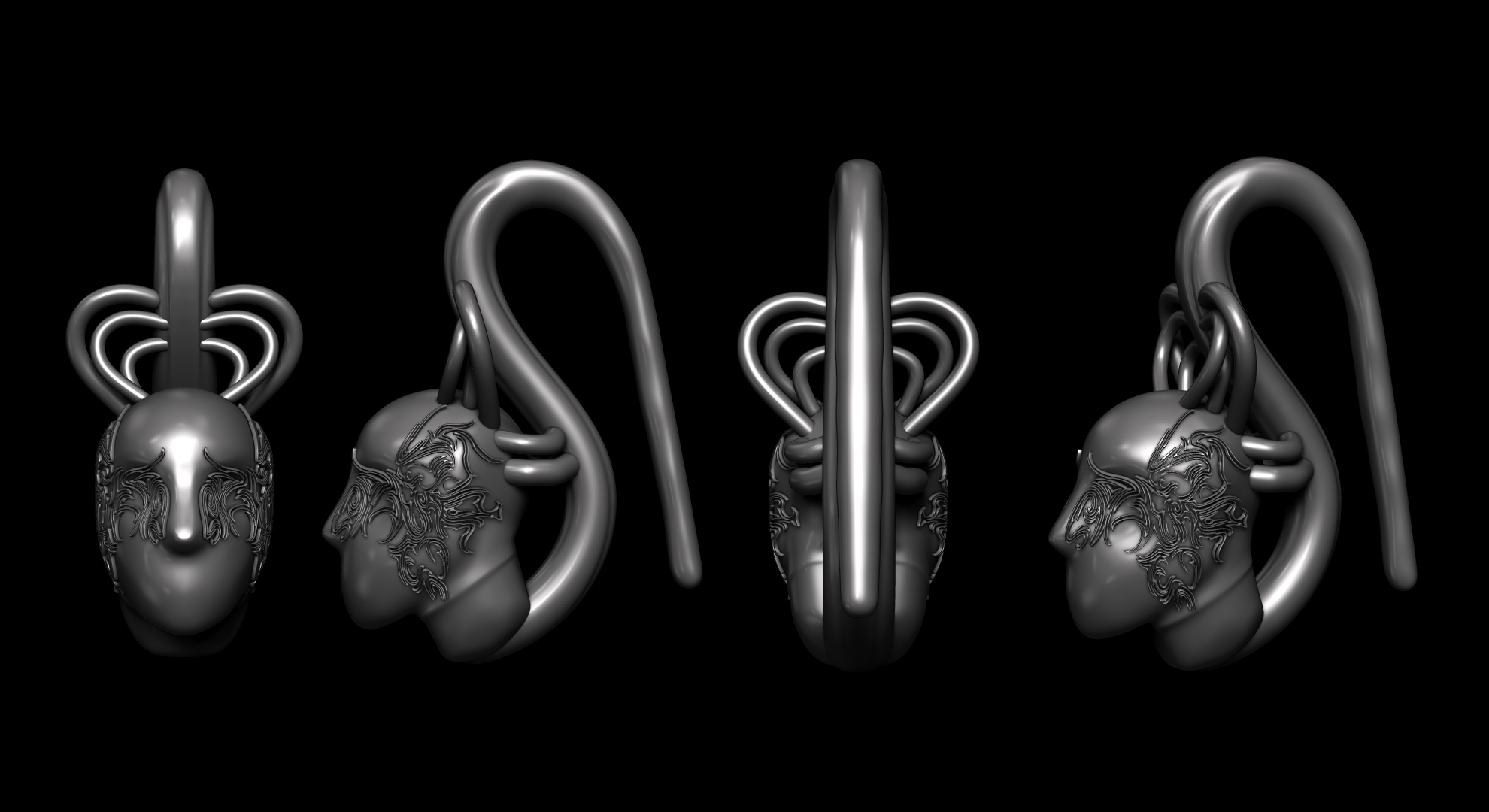 Dark Gothic Ear Ring Design - ZBrushCentral