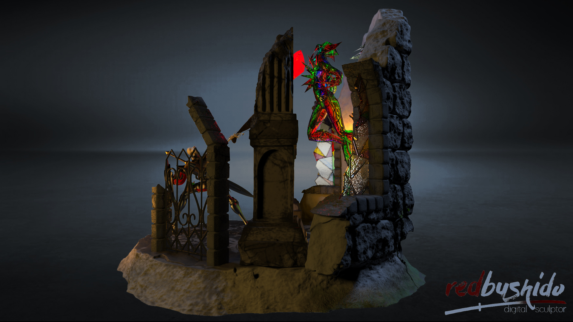 MEDIEVIL SIR DANIEL FORTESQUE VS STAINED GLASS DEMON - ZBrushCentral