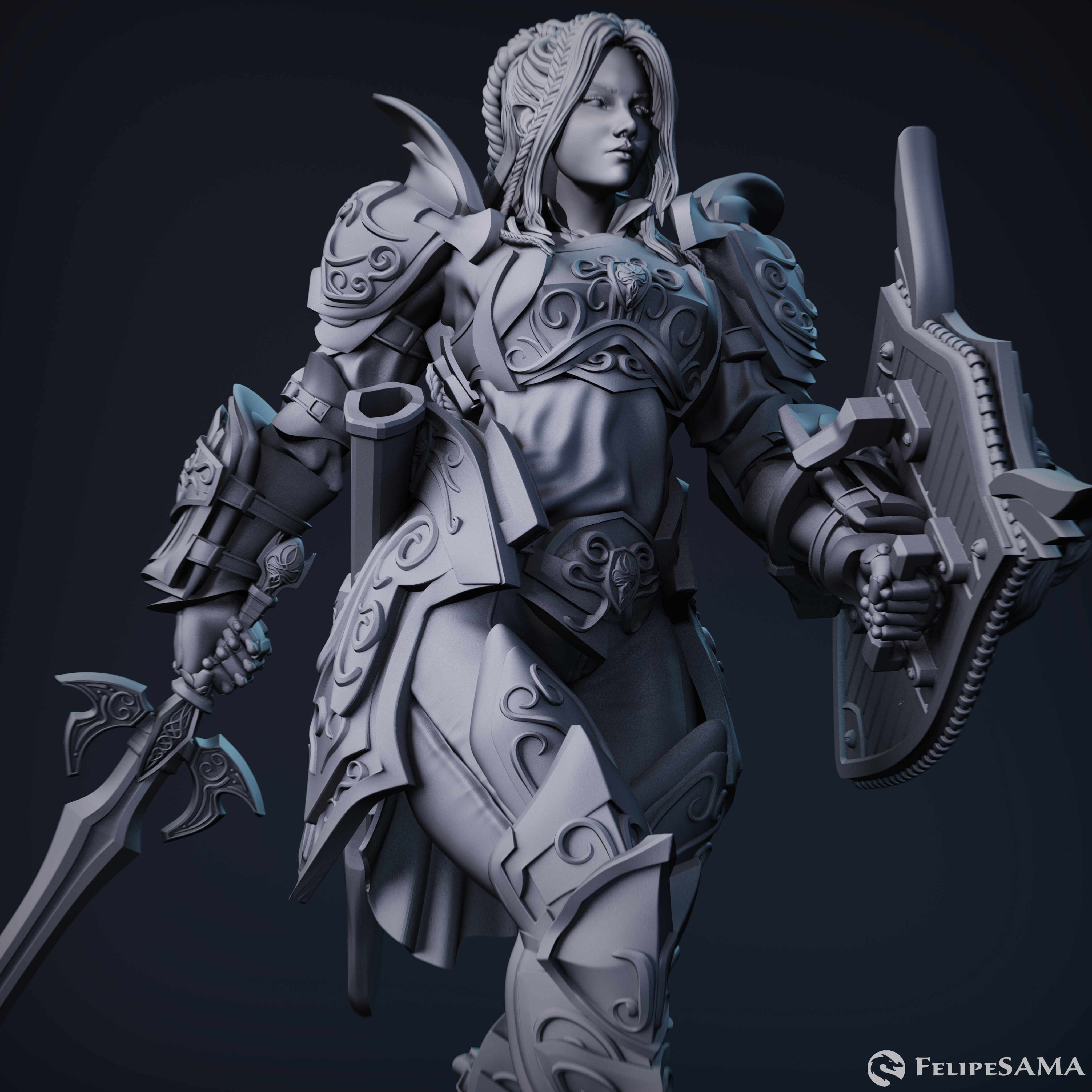 Paladin Elf - MINIATURE - ZBrushCentral