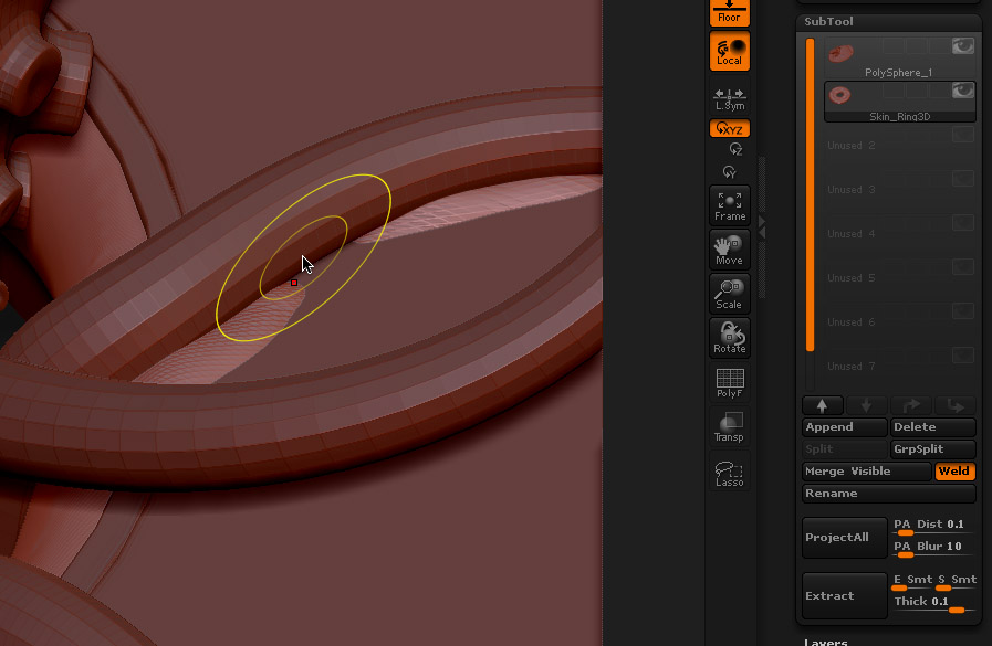 cursor projection on subtools... - ZBrushCentral