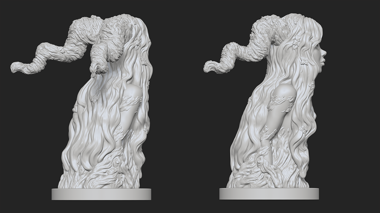 Dryad - Sculpture for ZBrush course on 3D printed figurines on ...
