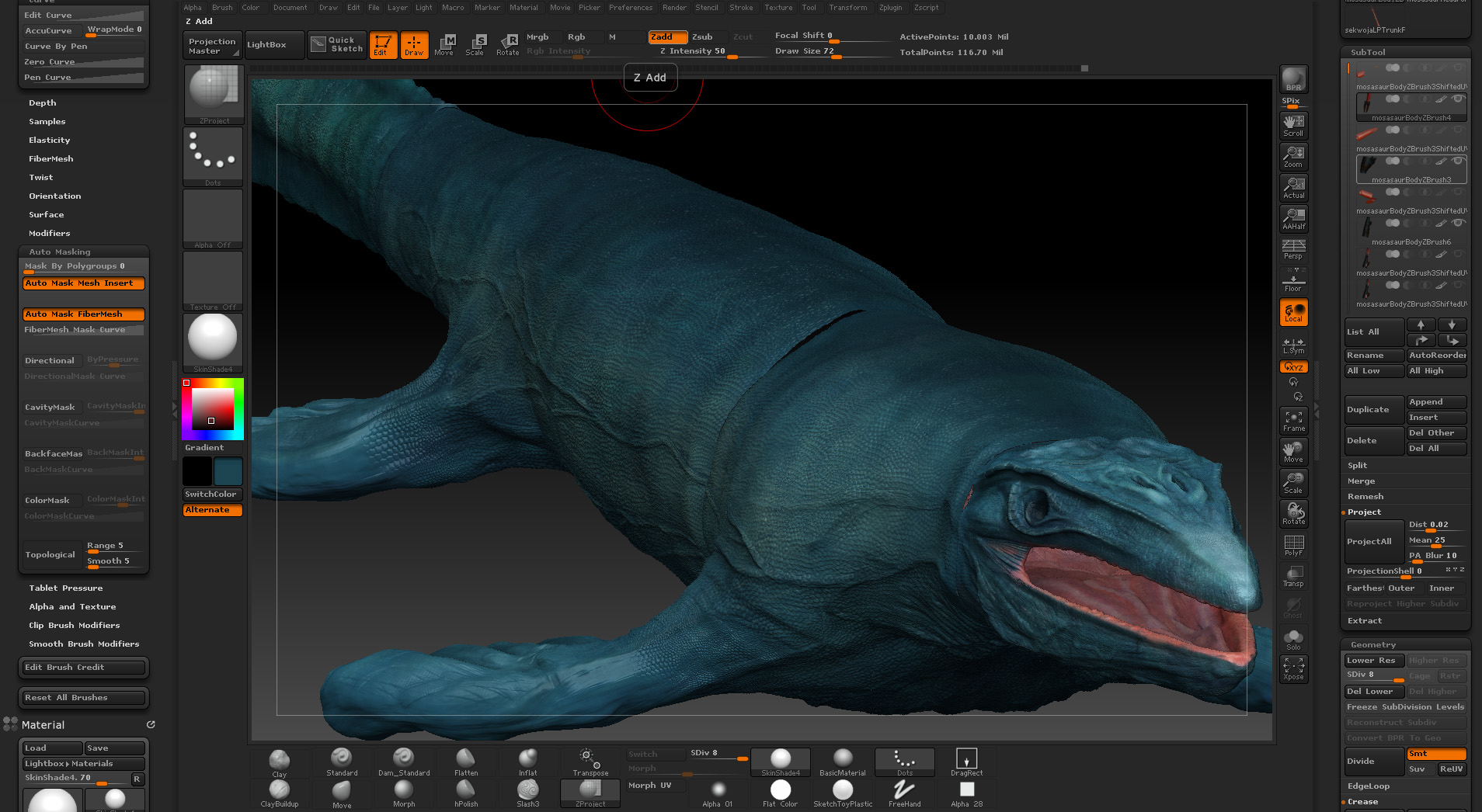 Fixing seams between multiple subtools - ZBrushCentral