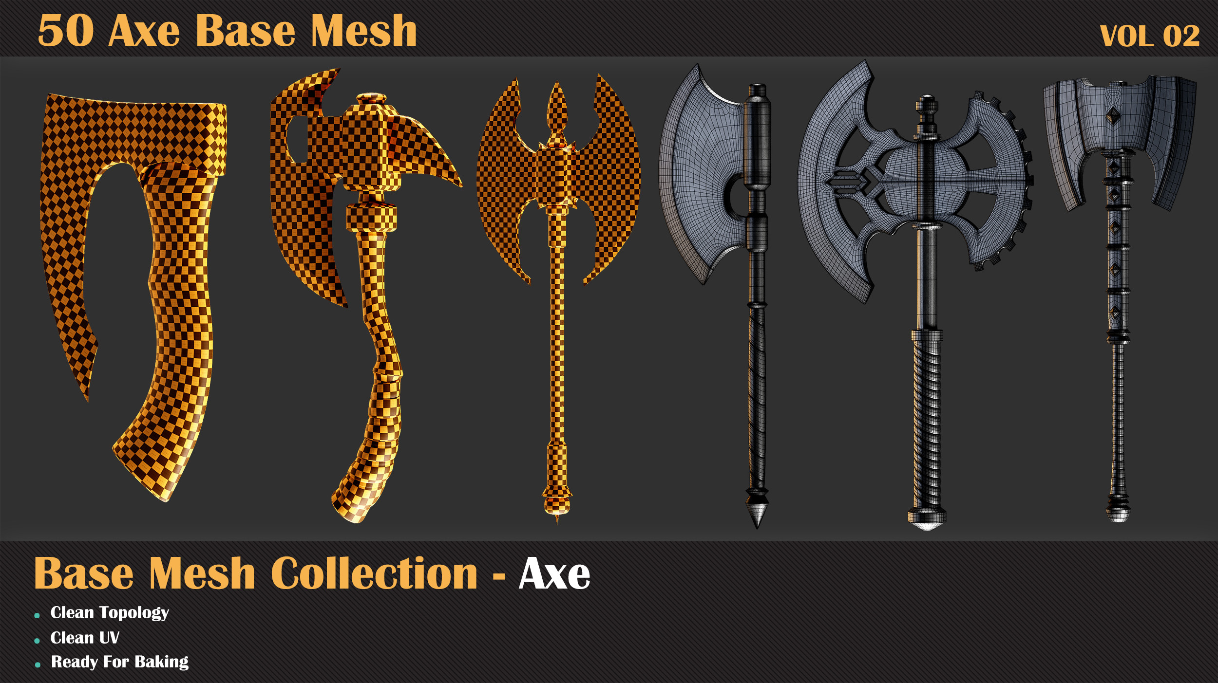 50 Axe Base Mesh - VOL 02 - ZBrushCentral