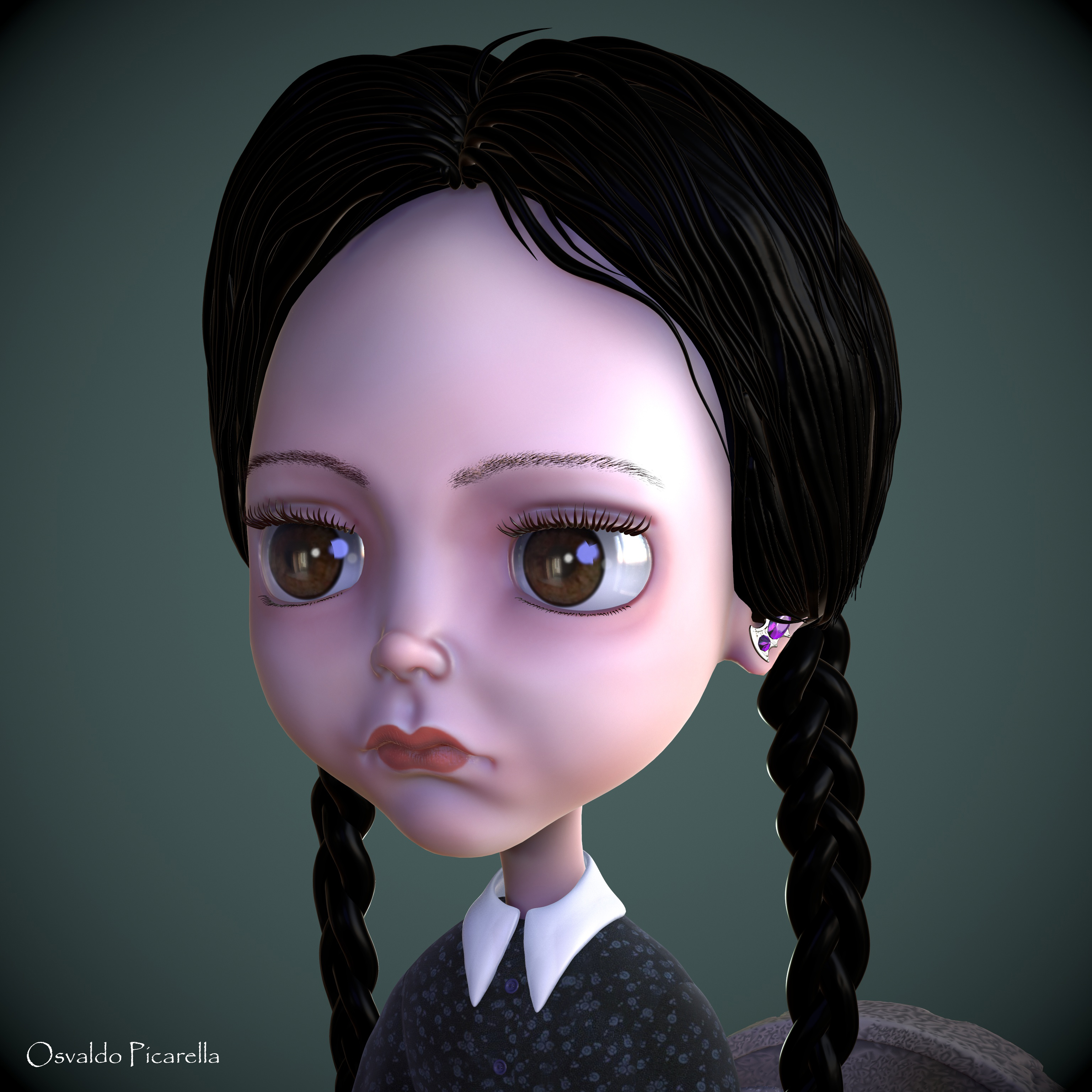 Wednesday Addams Stylized Fan Artwork - ZBrushCentral