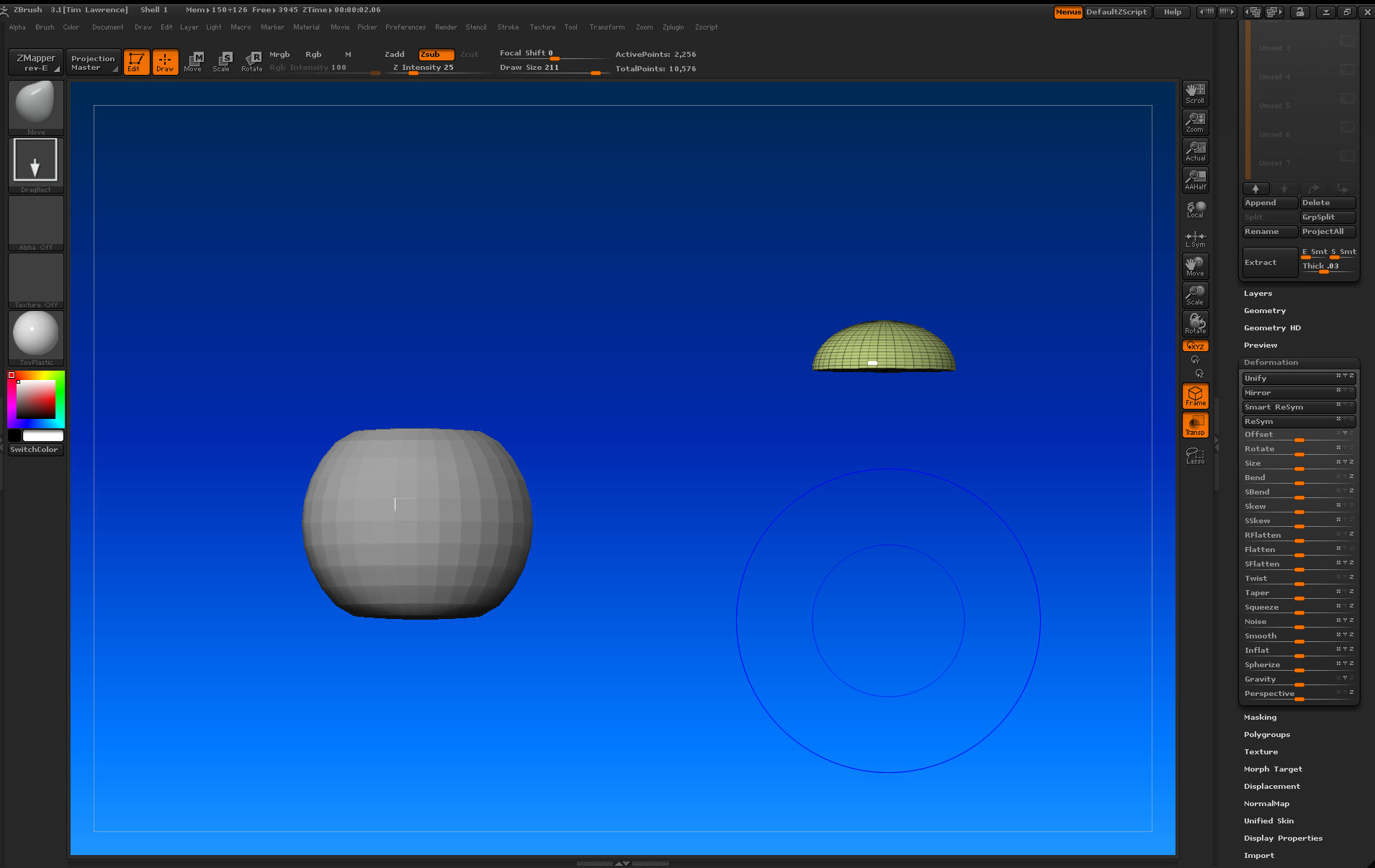 Deformation SubPalette - 'Flatten' - Sphere - ZBrushCentral