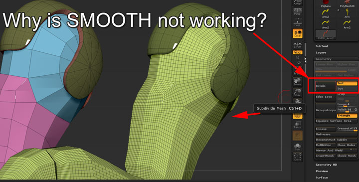 Smooth Divide after Merge all? - ZB4 - ZBrushCentral