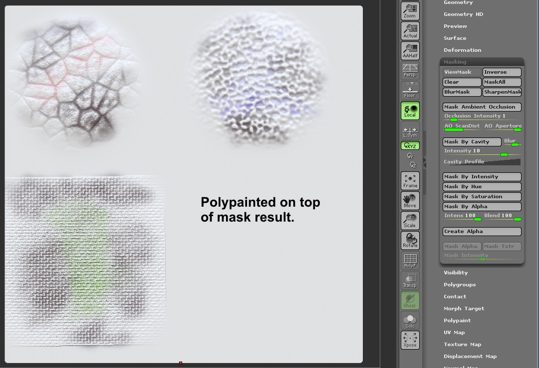 ZBrush 4 + Cavity Mask painting? - ZBrushCentral