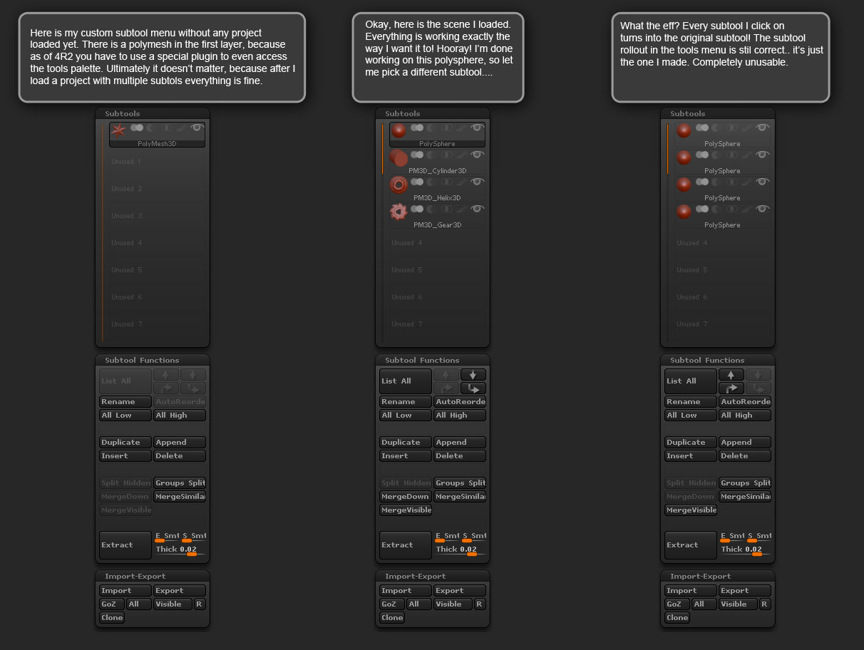 Custom UI with 'lists' such as subtools and layers - ZBrushCentral