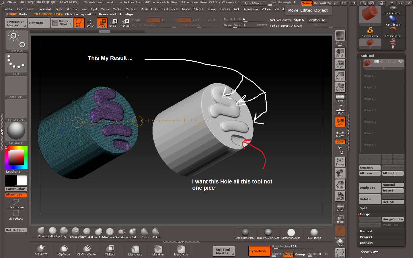 problem in subtract polygrop in ShadowBox - ZBrushCentral